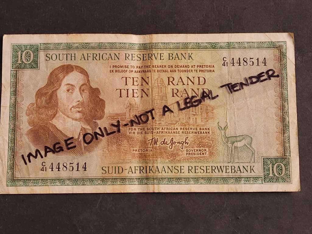 TW de Jongh - TW de Jongh Ten Rand 1st issue 1967 E/A - as per ...