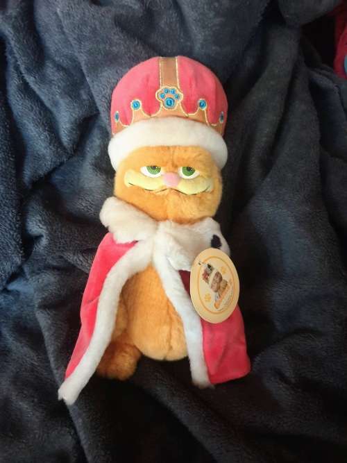 Character Toys - Cute Garfield cat soft toy with crown and gown ...