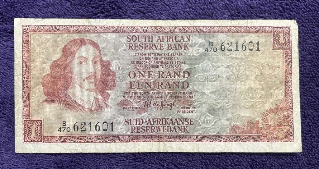 ZAR Bank Notes - Old South African One Rand Bank Note for sale in ...
