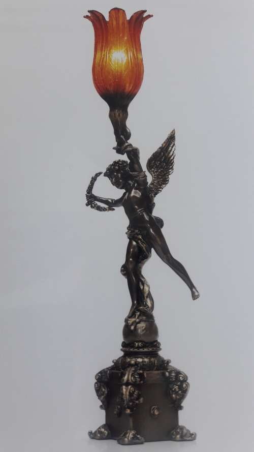Lamps & Lanterns - Large Classical style Angel Winged Cupid lamp 60cm ...