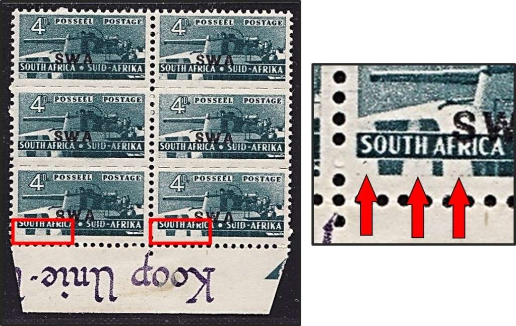 Namibia - 1943 SWA 4d Tank UMM(**) Block with UHB Variety - Bottom ...