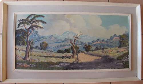 Unknown Artist - LANDSCAPE- OIL ON BOARD FRAMED BY HENDRIK COETZEE was ...