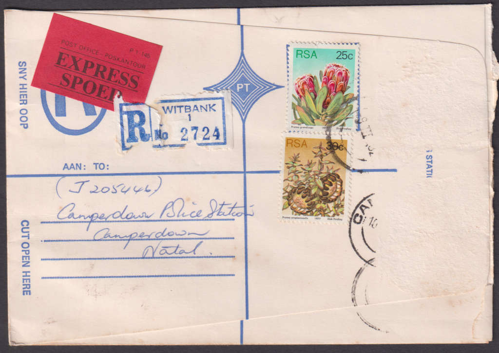 Republic of South Africa - Postal History RSA Witbank was listed for 0 ...
