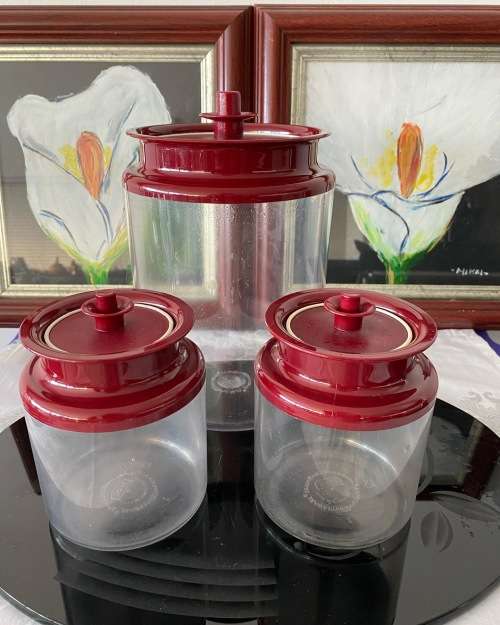 Other Kitchenalia - VINTAGE TUPPERWARE 1980s SET OF 3 CRISTALINE LINE ...