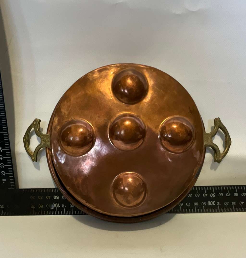 Copperware - Vintage / Antique Copper Egg Poaching Pan with Brass ...