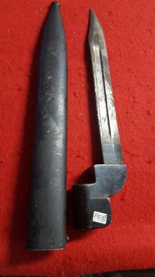 Bayonets - RHODESIA; BRITISH 303 BAYONET AND SCABBARD was sold for 380. ...