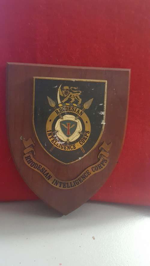 Plaques - RHODESIA; RHODESIAN INTELLIGENCE CORPS RARE PLAQUE was sold ...