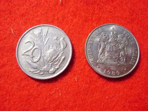 Twenty Cent - RSA 20 Cents 1989 was listed for R3.00 on 31 Jul at 21:16 ...