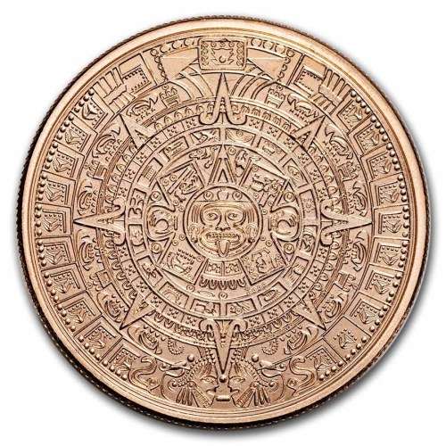 Gold & Bullion Coins - 1 oz Copper Round - Aztec Calendar and Pyramid ...