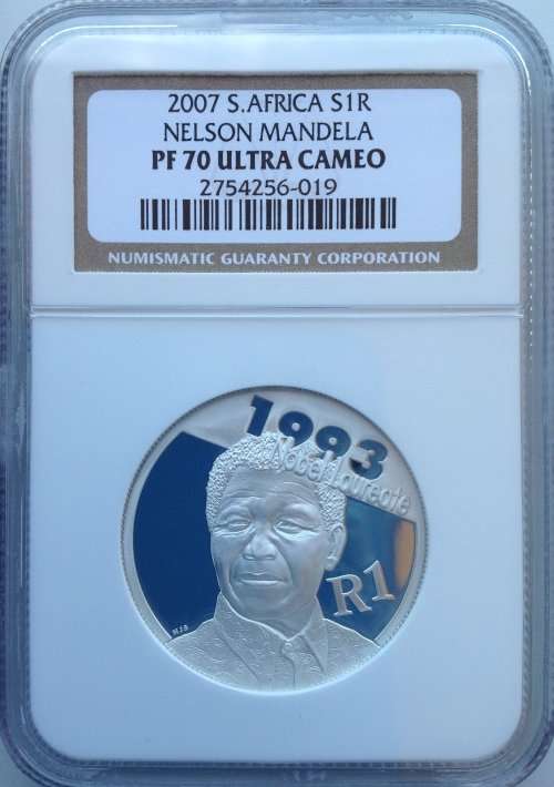 Other Mandela Coins - 2007 R1 - NELSON MANDELA - NGC GRADED - PF70 ...