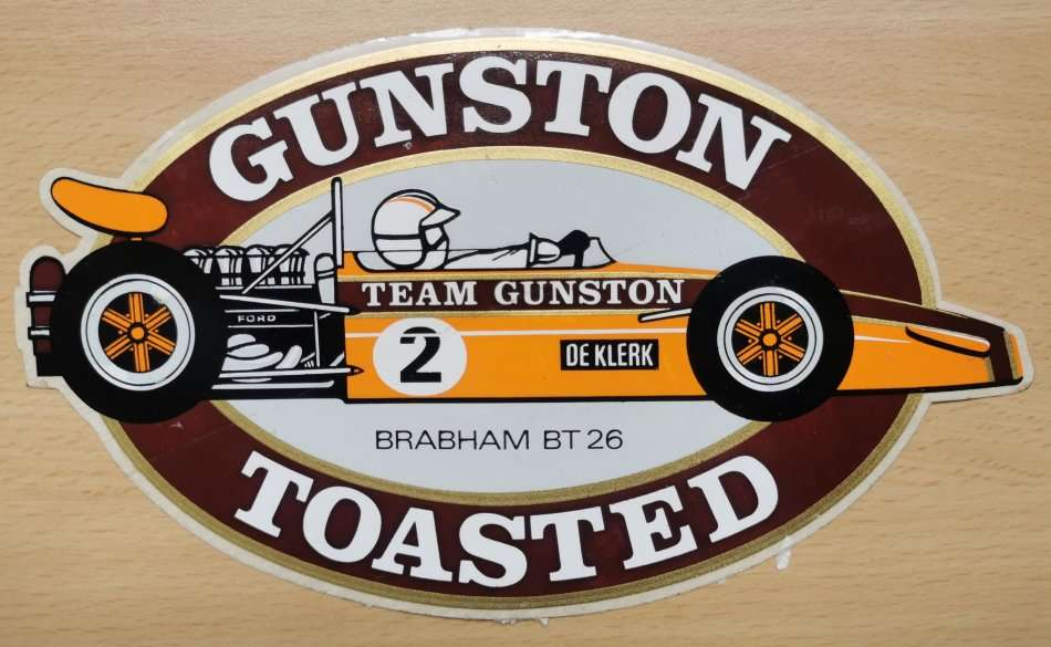 Advertising - Vintage Team Gunston Formula 1 Brabham BT26 De Klerk ...