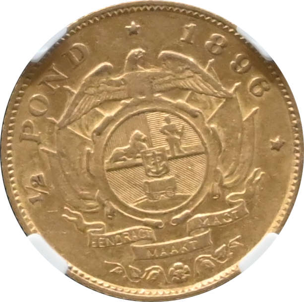 Halfponde - South Africa 1897 ZAR ½ Pond Gold Coin NGC for sale in ...