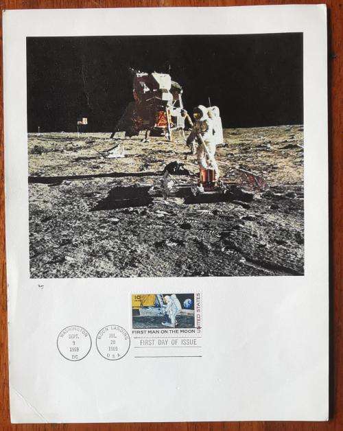 United States of America - USA 1969 large photo card moon landing first ...