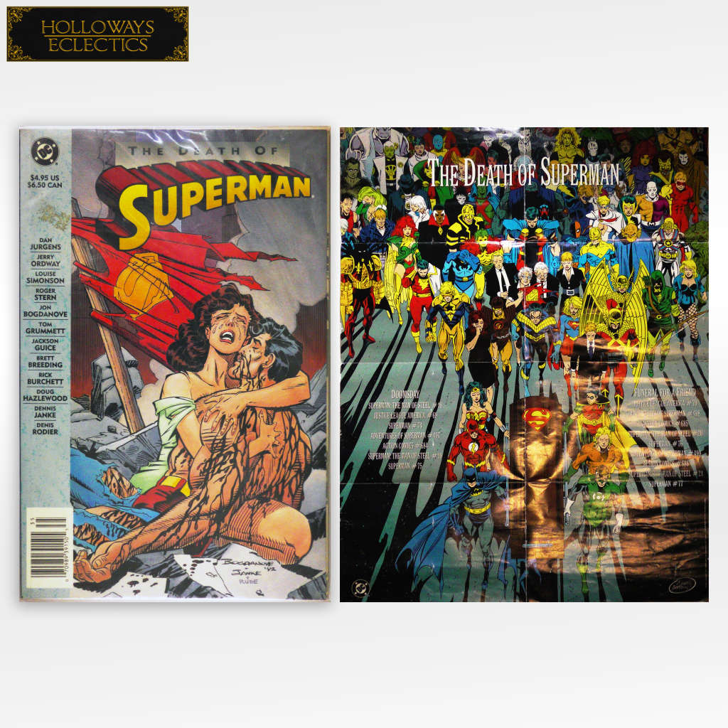 Comic Books - Rare DC Comics The Death Of Superman Comic And Poster for ...