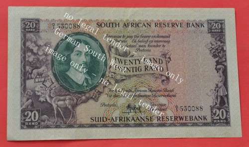 MH de Kock - 20 Rand 1961 R20, prefix D1, E/A, MH de Kock, 4th and only ...