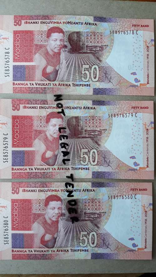 Other South African Bank Notes - RARE! Three x 2018 Mandela Centenary ...