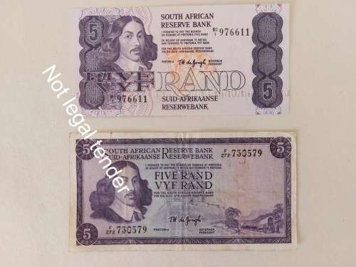 TW de Jongh - Super Sale! Set of Two TW de Jongh RSA R5 Notes: Third ...
