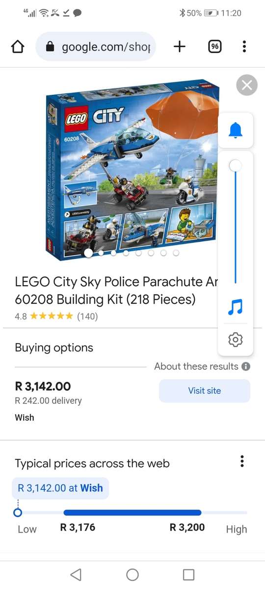 LEGO Sets - LEGO City Sky Police Parachute Arrest 60208 Building Kit ...