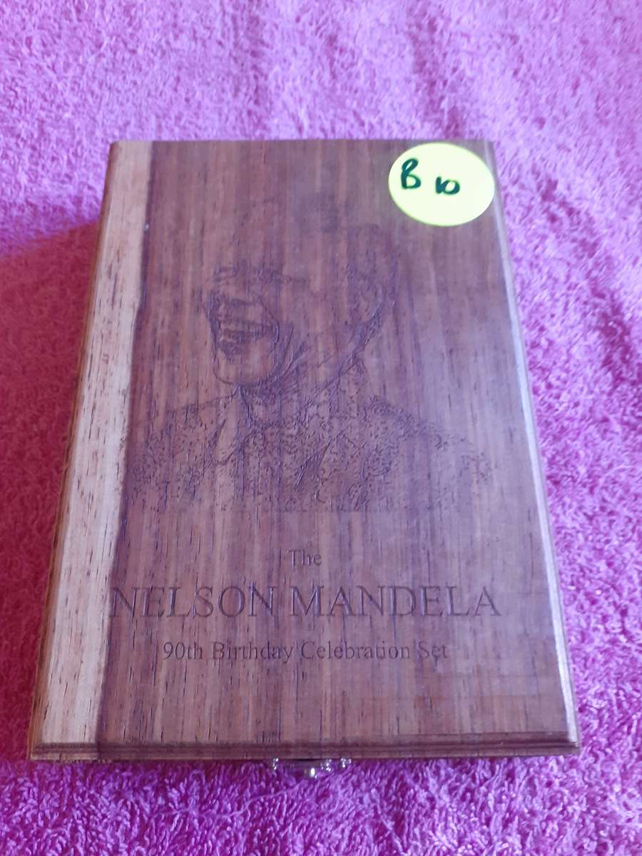 Coin Holders & Pockets - Wooden Coin Holder Box - Nelson Mandela - 90th ...