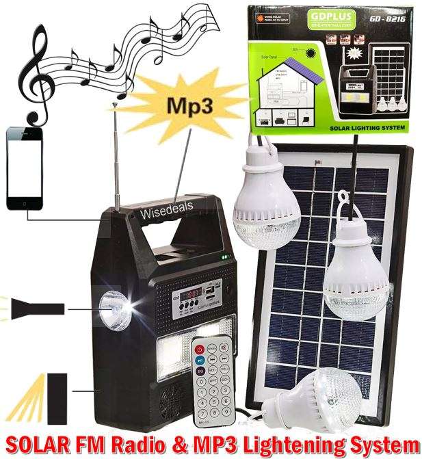 Solar Kits - SOLAR FM Radio Light System - Control Radio Unit, 3 LED ...