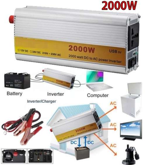 Solar Power Stations - 2000W Solar Power Inverter - Convert 12V DC to ...