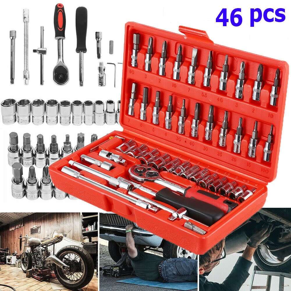 Tool Sets & Boxes - 46pcs quarter Inch Socket Set Auto Repair Tools ...