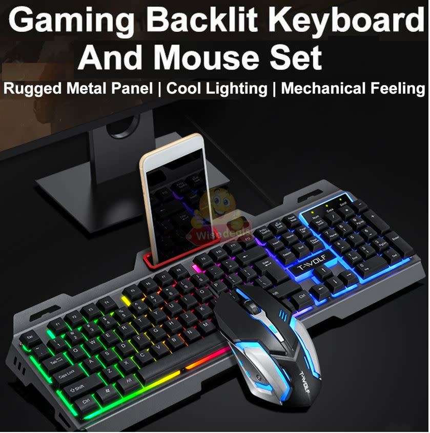 Keyboards & Mice - T-WOLF Gaming Keyboard and Mouse Set, 4D Buttons ...