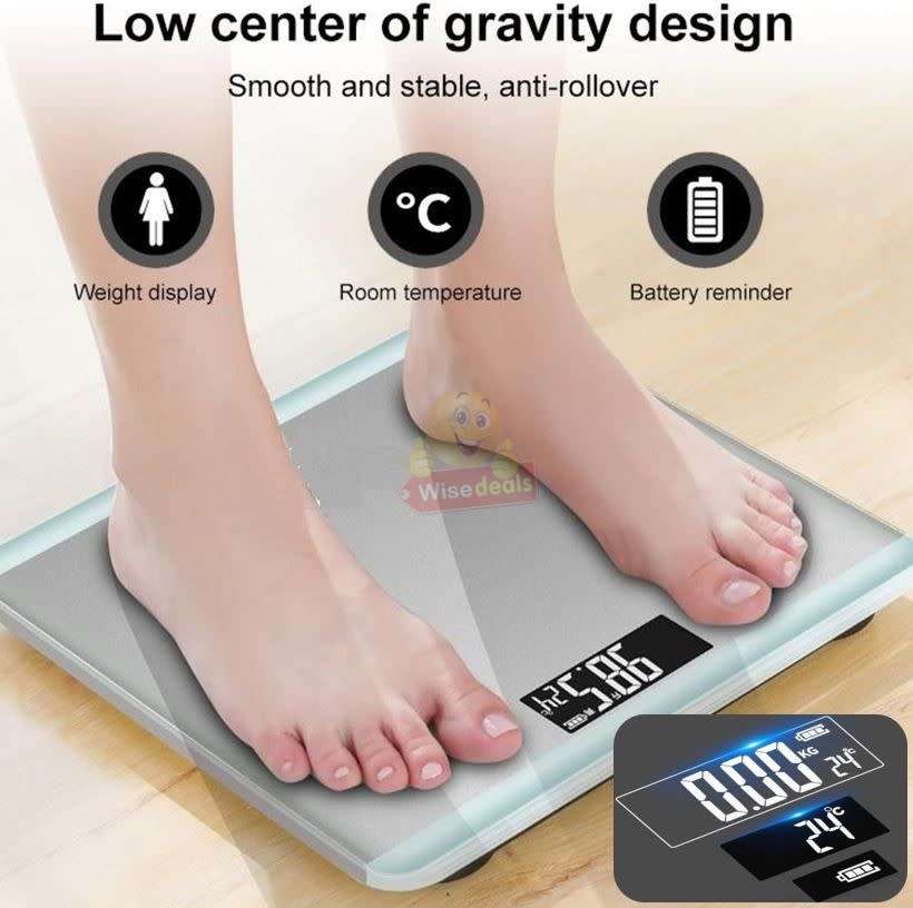 Digital Scales - Tempered Glass Electronic Scale with LED Weight ...