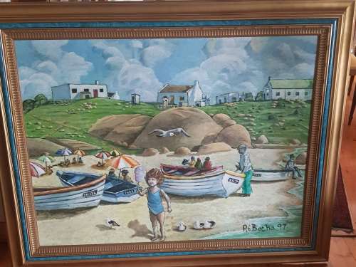 Paintings - LARGE original At Botha Oil on Board Framed was listed for ...