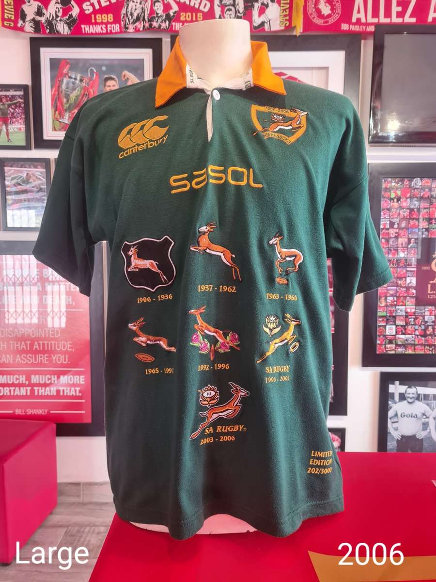 Sporting Memorabilia - Springbok 2006 Centenary Emblems Jersey for sale ...