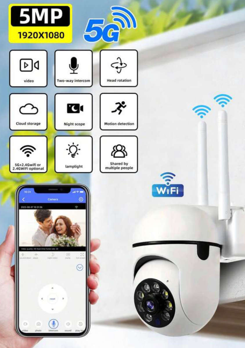 Surveillance Cameras - 5MP Ultra-Clear 5G Dual-Band WIFI Camera was ...