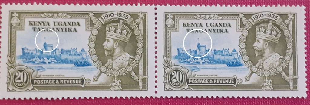 Kenya - KUT - RARE 20c Pair with Broken Flag Pole Variant on BOTH ...