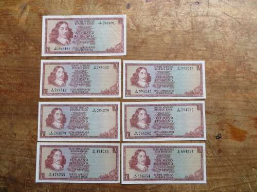 TW de Jongh - Springbok Watermark De Jongh R1 Notes with a Cons.Pair ...