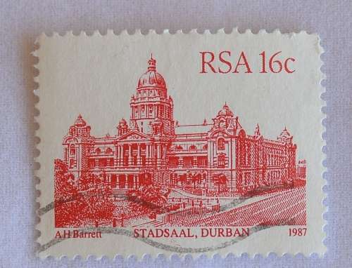 Republic of South Africa - RSA 16c Stadsaal Durban was listed for R0.50 ...
