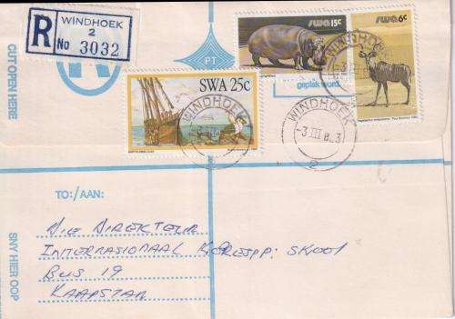 Namibia - SOUTH WEST AFRICA REGISTERED LETTER WITH LABEL - WINDHOEK 2 ...