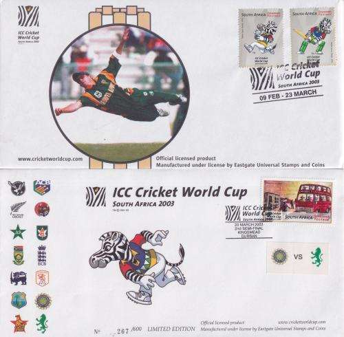 Republic of South Africa - 2 X SOUTH AFRICA LIMITED COVERS - 2003 - ICC ...