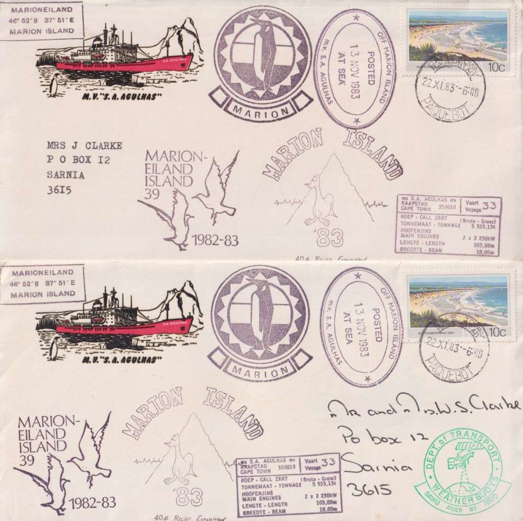 Republic of South Africa - SOUTH AFRICA - 2 X MARION ISLANDS PAQUEBOT ...