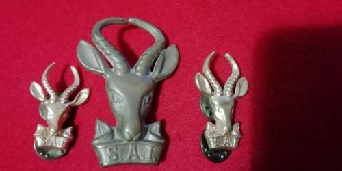 South African Army - BOKKOP BERET BADGE ABS 2 X BOKKOP COLLAR BADGES ...