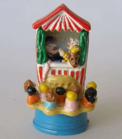 Other Metalware - Painted Metal THIMBLE with moving parts - Punch and ...