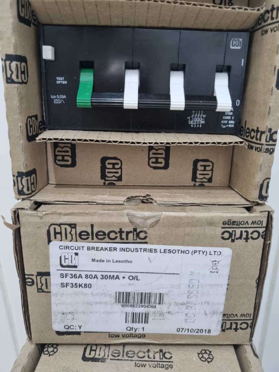 Circuit Breakers & Fuse Boxes - 80A CBI SF35K80 Earth Leakage With ...