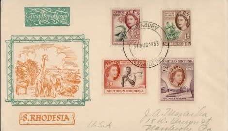 Zimbabwe, Rhodesia & Nyasaland - SOUTHERN RHODESIA 1953 FDC DEFINITIVE ...