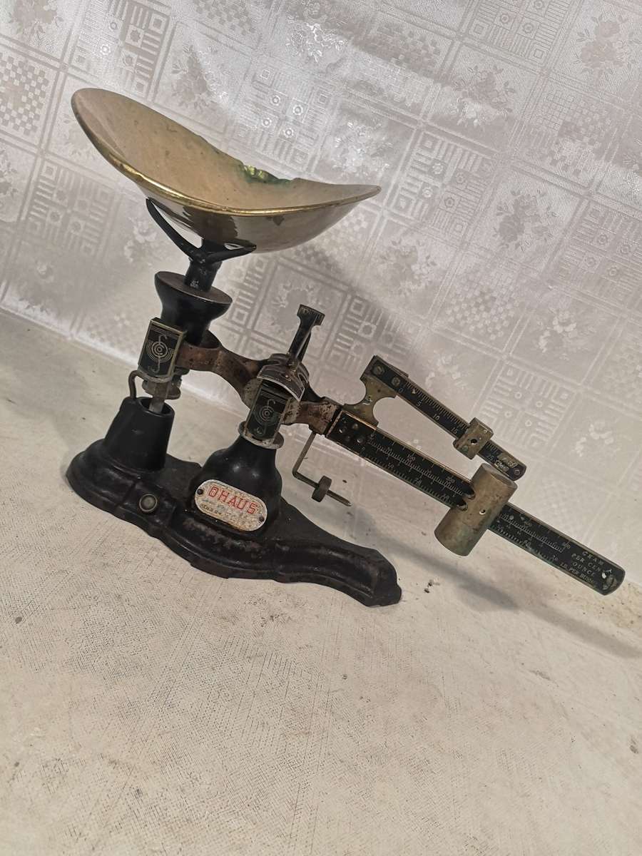 Scales & Weights - Antique Pharmaceutical Ohaus Scale Brass Pan 2 Kilo ...