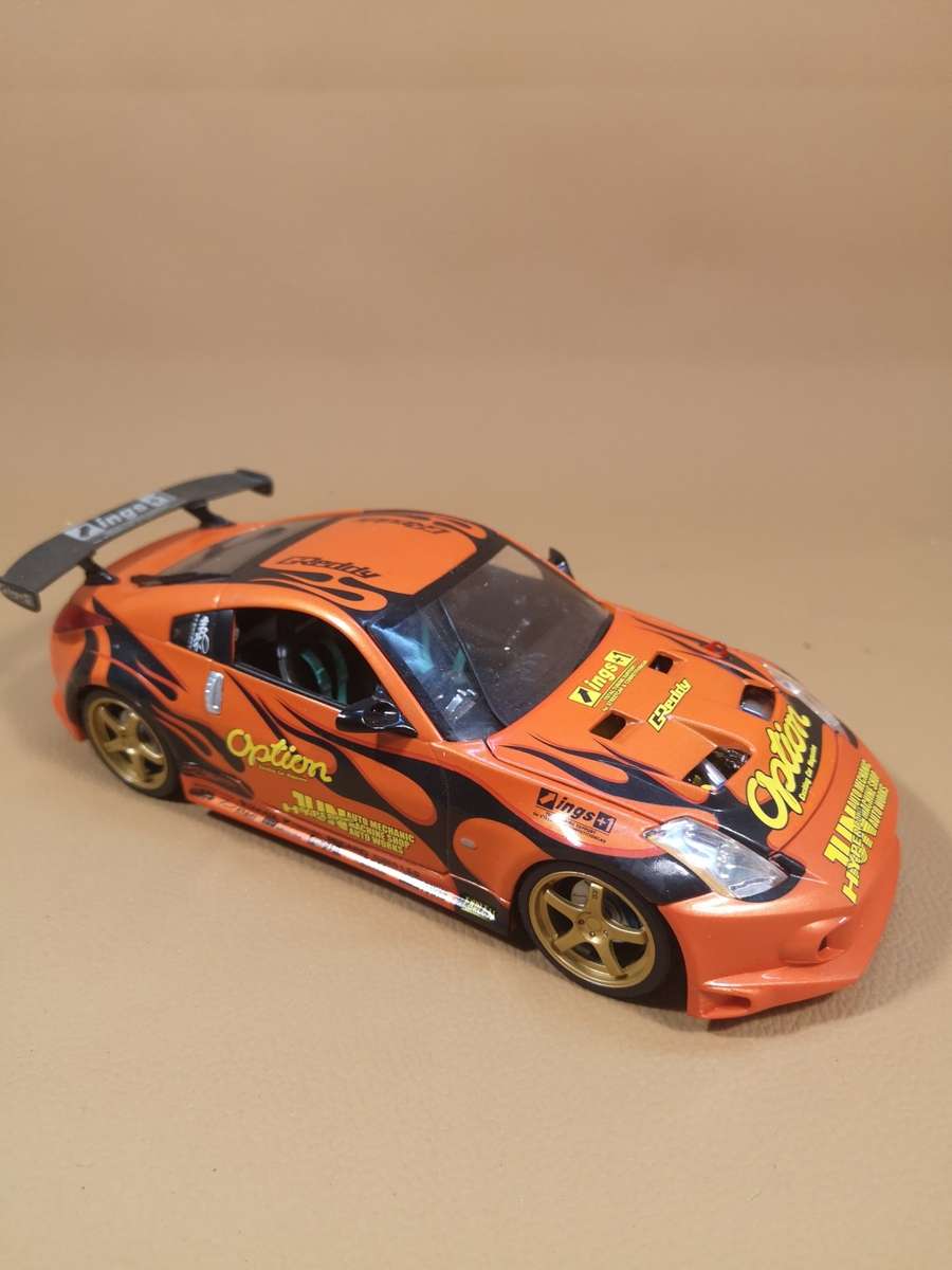 Models - Hotworks 7.5 NISSAN 350Z Orange 1/24 Diecast CAR Racing ...
