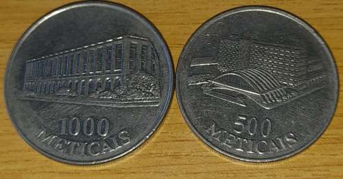 Africa - 1 x 500 Meticais and 1 x 1000 Meticais Coins was sold for R25 ...