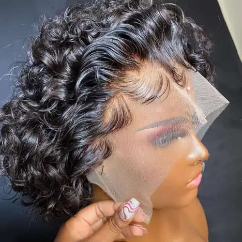 Wigs - Peruvian Hair Wig lace Frontal short curly. Grade 12A was listed ...