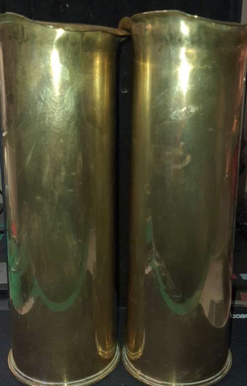 Brass - FOR THE COLLECTORS TWO FIRED CANNON SHELLS 28 centimeters in ...