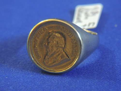 Rings - 22ct Kruger Gold Coin set in 9ct Gold Ring was listed for R8 ...