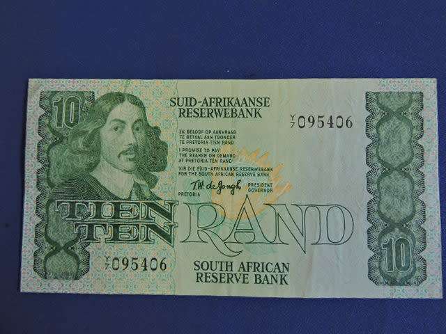 TW de Jongh - South African Reserve Bank R10 Ten Rand Bank note TW de ...