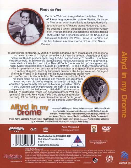 Movies - Altyd in my Drome (DVD) was listed for R99.00 on 18 Mar at 18: ...