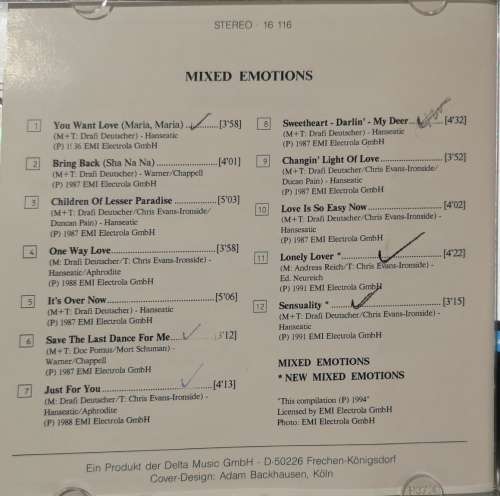 Pop - Mixed Emotions - Mixed Emotions (CD) was listed for R99.00 on 7 ...